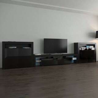 Milano Set 200-2D-2D Modern Wall Unit Entertainment Center - Bed Bath ...