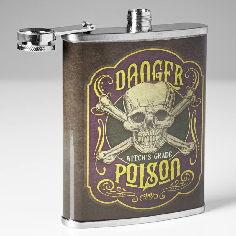 Danger Witch's Grade Poison Stainless Steel 8 oz Liquor Flask ...