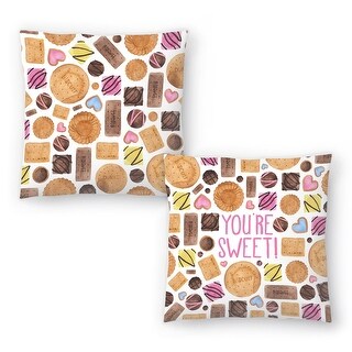 Sweets And Biscuits and Youre Sweet - Set of 2 Decorative Pillows - Bed ...