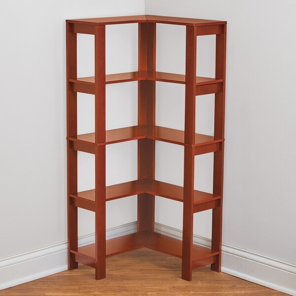 5 Tier Versatile Dark Cherry Wooden Corner Shelf NO SIZE Bed Bath Beyond 36791924
