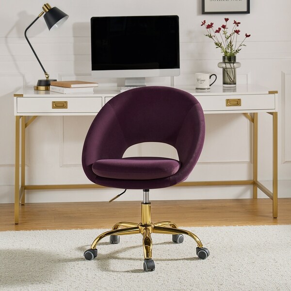 Ramona Modern Velvet Height Adjustable Swivel Task Chair with Metal Base by HULALA HOME On Sale Bed Bath Beyond 29126408
