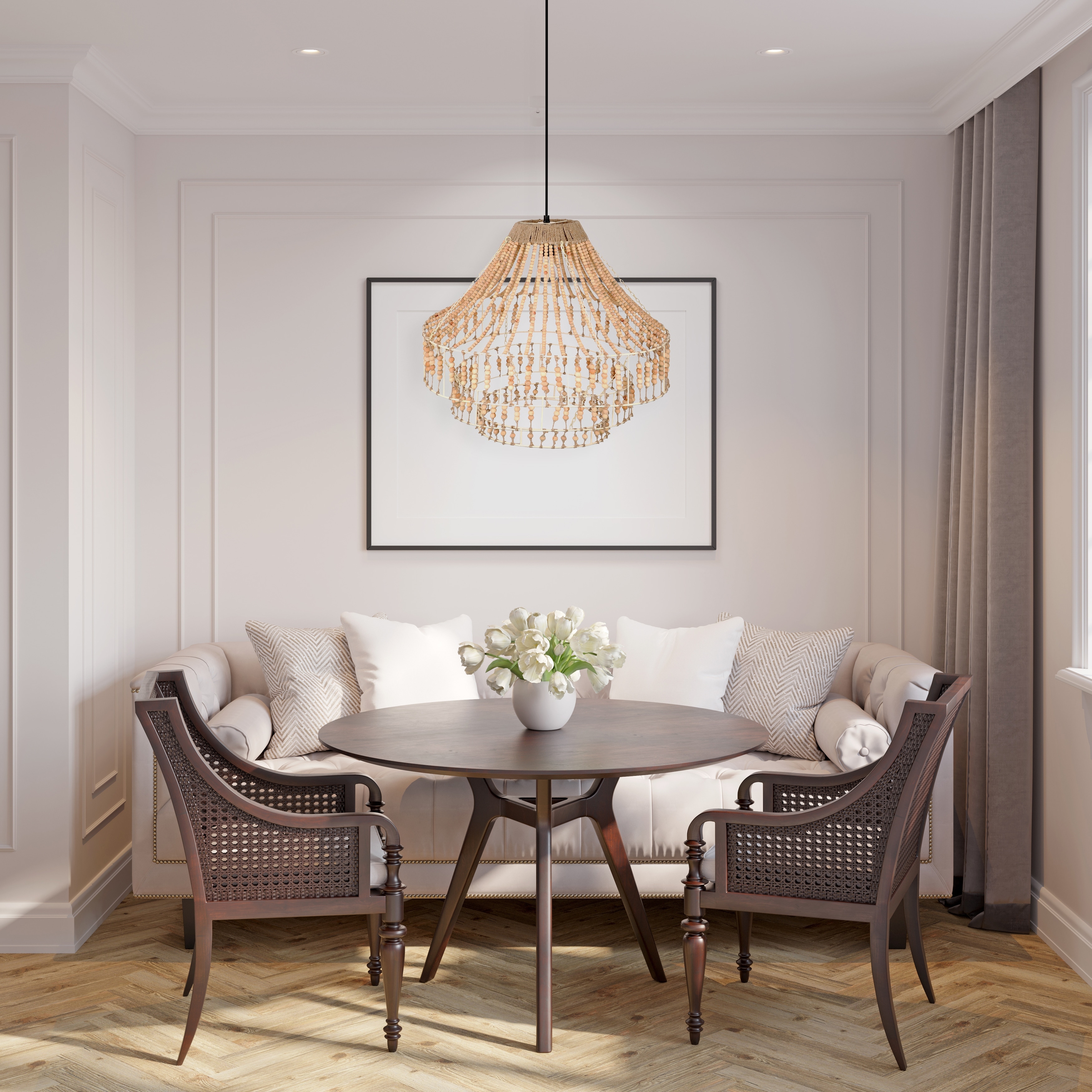 Primrose River of Goods Tan and Black Jute and Metal 19.75-Inch Pendant ...