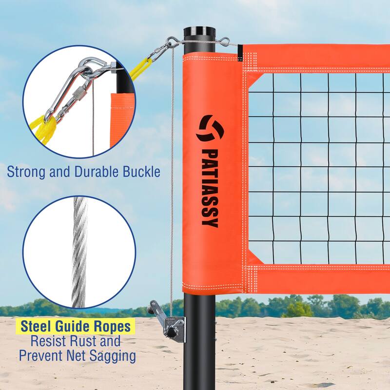 Patiassy Outdoor Portable Volleyball Net Set System For Backyard