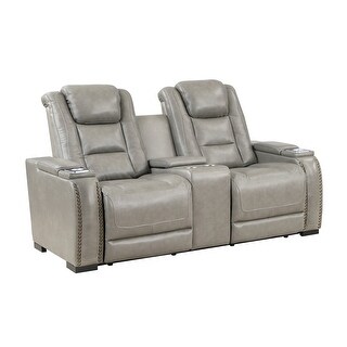 New Classic Furniture Bregman Light Gray Power Console Loveseat - Bed ...