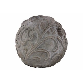 Cemented Sphere with Embossed Swirl Design, Large, Gray - As Pictured ...