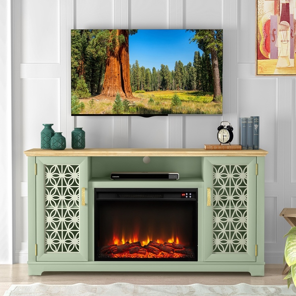 Farmhouse TV Stand with Electric Fireplace for up to 65 TVs 60 W x 31.5 H x 15.5 D On Sale Bed Bath Beyond 38266141