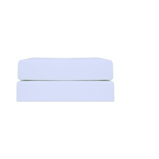 Just Linen Hotel Linen Collection 400 TC 100% Cotton Sateen Solid White Pair of Queen Flat Bed ...