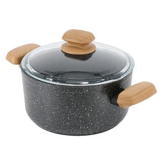 2 Piece 5 Liter Aluminum Nonstick Casserole Dish with Lid and Faux Wood ...