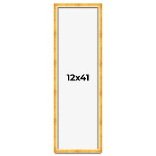 12x41 Shadow Box Frame Gold | 1.625 Inches Deep Real Wood Traditional ...