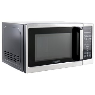 700W Digital Microwave Oven With Turntable in Stainless Steel Silver ...