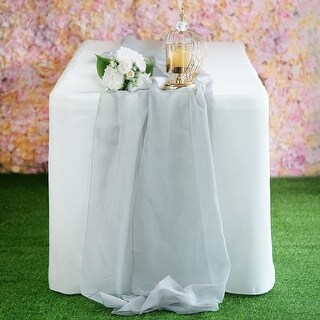12 Piece Premium Chiffron Wedding Extra Wide Table Runners Silver - 22 ...