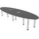 10 Person Oval Conference Table 12'x4' with Power And Data Post Legs ...
