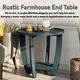 COZAYH Rustic Farmhouse End Table with Storage Shelf, French Country Accent Side Table, Round ...