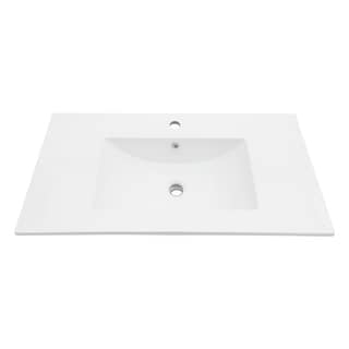 Durable Rectangular Ceramic Vanity Top with Sink, 36x18 Inches, Stain ...