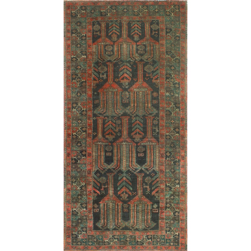 Noori Rug Fine Vintage Distressed Slik Blue/Ivory Runner - 3'4" x 7'4 ...