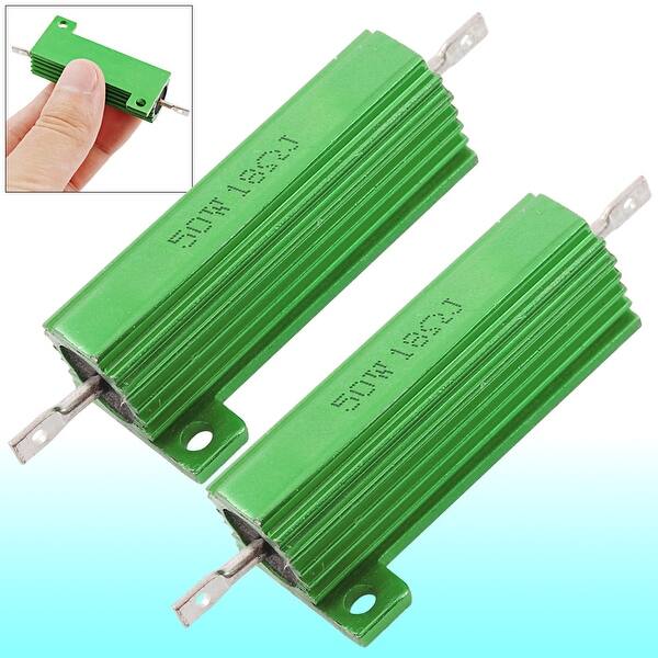 2 x Chassis Mounted 50W 18 Ohm 5% Aluminum Case Wirewound Resistors ...