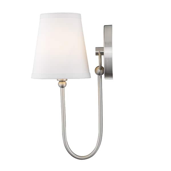 Simple Rustic 1-Light Nickel Wall Sconce with Shade - Bed Bath & Beyond ...