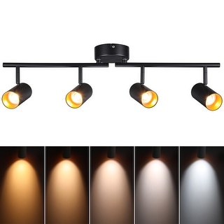 LED Adjustable 4-Head Track Light, 5 Color Temperatures Selectable ...