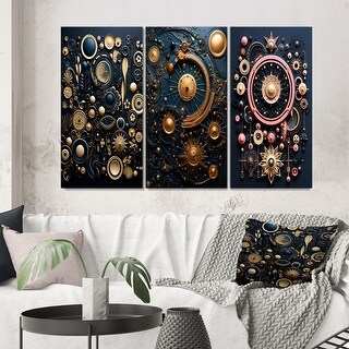 Designart "Ancient Wisdom Of Atlantis Retro Geometry Gold IV" Modern ...