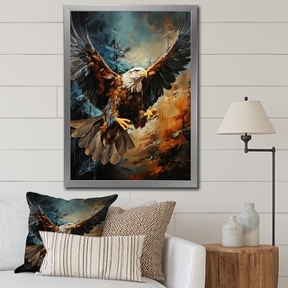 Designart "Brown Teal Native American Eagle Spirit" Native American Art ...