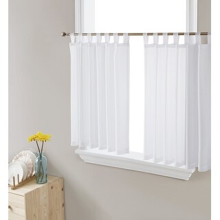 HLC.me Sheer Voile Tab Top Window Treatment Cafe Tier Curtain Panels ...