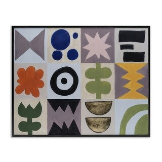 Stupell Contemporary Tulips & Shapes Framed Giclee Art Design By ...