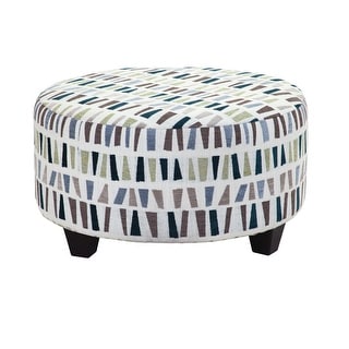 Caledonia Transitional Ivory Chenille Upholstered Cocktail Ottoman by ...