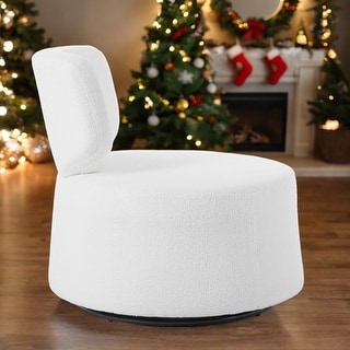 29" Fancy Wide Swivel Chair with Ergonomic Curved Backrest and Soft ...