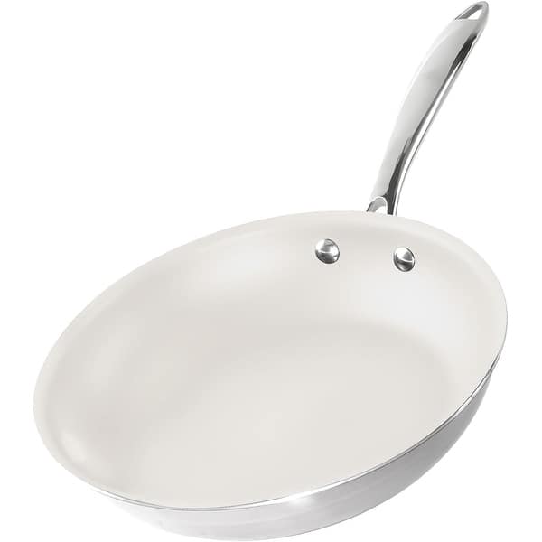 Gotham Steel 10" Heavy Duty Ceramic Nonstick Cream Fry Pan Skillet Stay ...