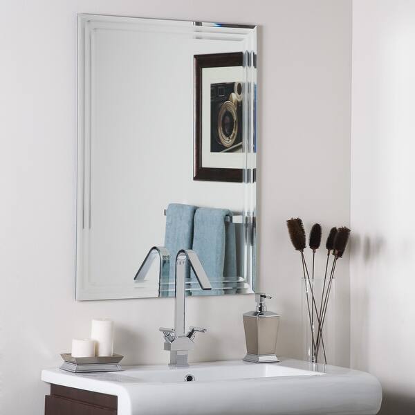 silver rectangle mirror for bathroom