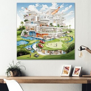 Designart "Drawing Of A Country Clubs" Country Clubs Wall Art - Bed ...