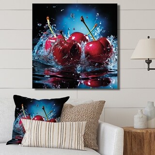 Designart "Cherry Eclipse II" Cherry Red Wall Decor - Traditional Wall ...