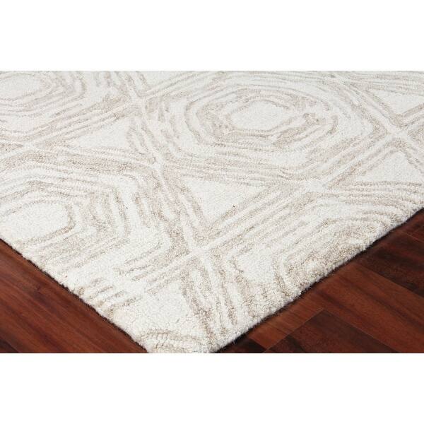 EXQUISITE RUGS Caprice Hand-tufted New Zealand Wool Beige/Ivory Area ...