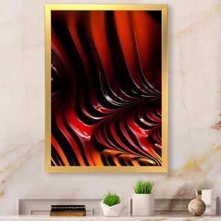Designart "Abstract Red Vortex II" Modern Framed Art Print - Bed Bath ...
