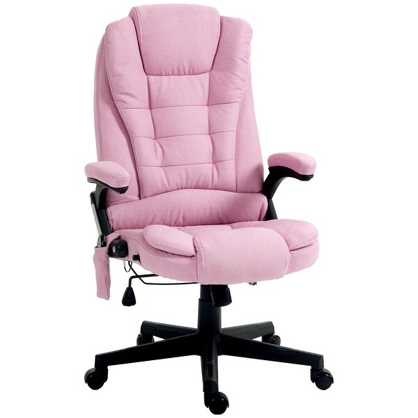 Comfortable Ergonomic Office Chair with Massage and Heat Function Ideal for Long Working Hours. Pink