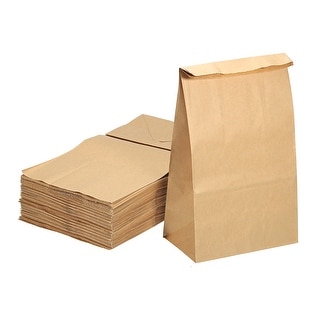 Paper Bags Brown Paper Grocery Bag 10lb 7.1x4.3x12.6 inch 65g, Pack of ...