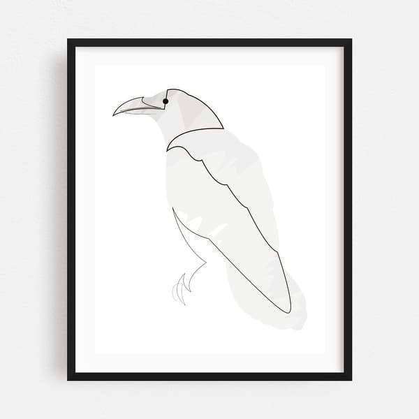 Crow one line Line Drawing Animals Bird Nature Art Print/Poster - Bed ...