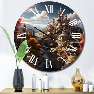 Designart "Fantasy Fantasy Realms Follow" Fantasy Oversized Wall Clock ...