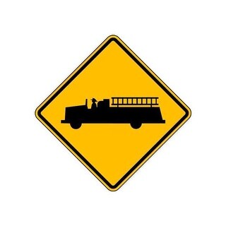 Lyle Fire Truck Crossing Traffic Sign,24"x24" W11-8-24HA - 1 Each - Bed ...
