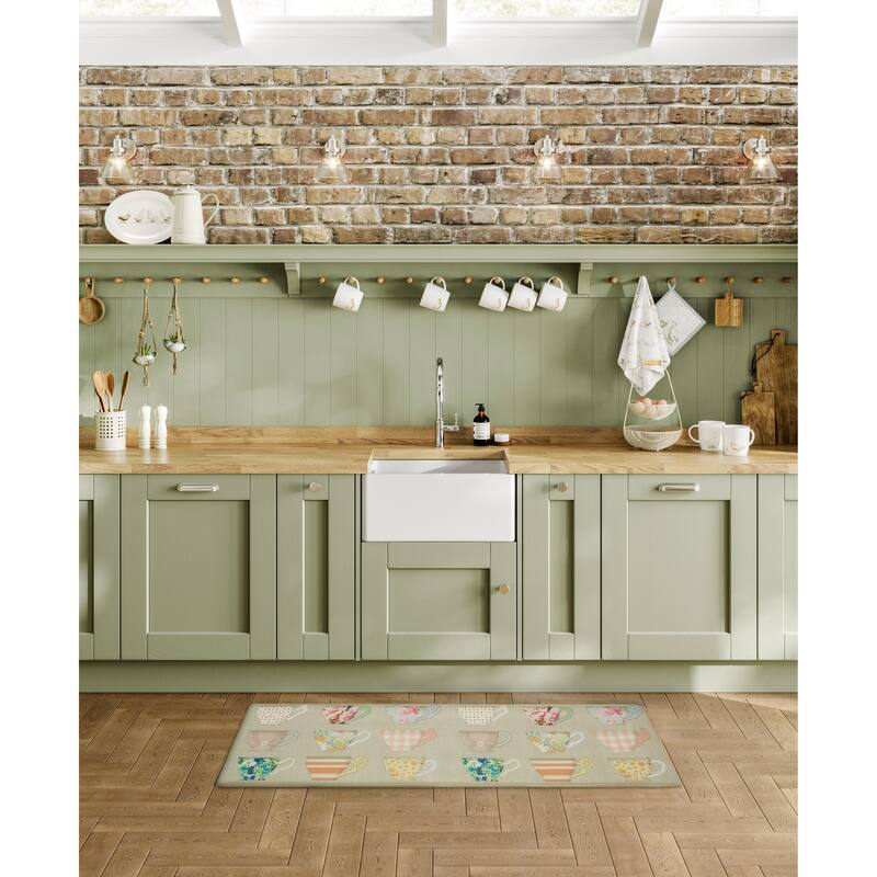 Laura Ashley Wellness Mats Hydrangea Duck Egg Blue/Grey/Brown - On Sale ...