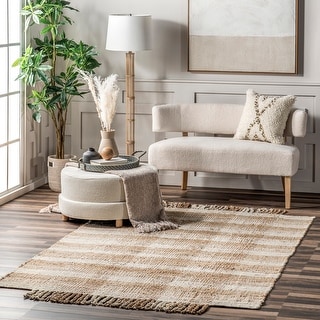 Nuloom Tiegan Plaid Jute Tassel Area Rug - Bed Bath & Beyond - 39483897
