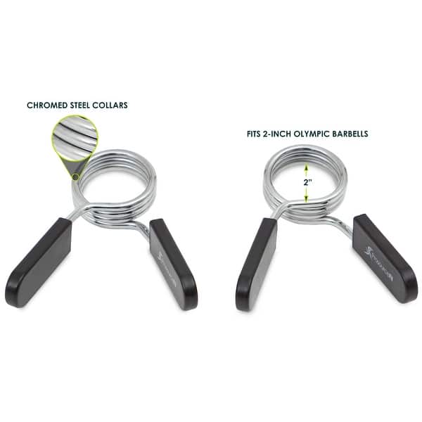 Olympic Barbell Spring Clip Collars for Keeping Weightlifting Plates on ...