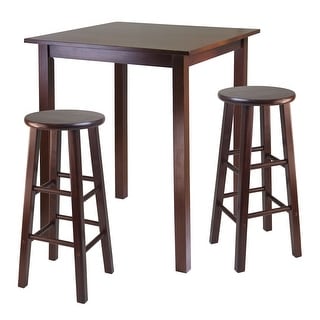 3-Pc High Table with Bar Stools, Walnut - Bed Bath & Beyond - 35484652