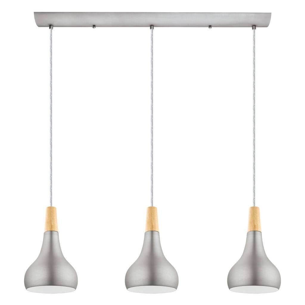 Eglo Sabinar 3-Light Brushed Nickel Linear Pendant - Overstock - 24181187