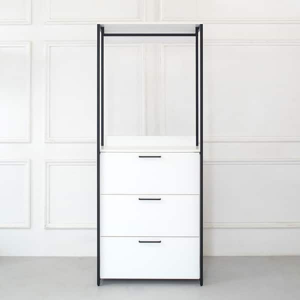 Fiona Wood and Metal Walk-in Closet with Three Drawers - On Sale - Bed ...
