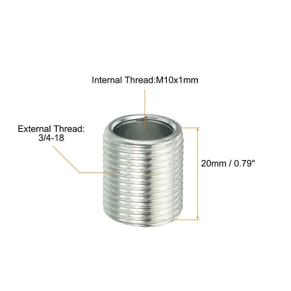M10 Thread Adapter Sleeve Reducing Nut 20mm Screw Pipe Connector - Bed ...