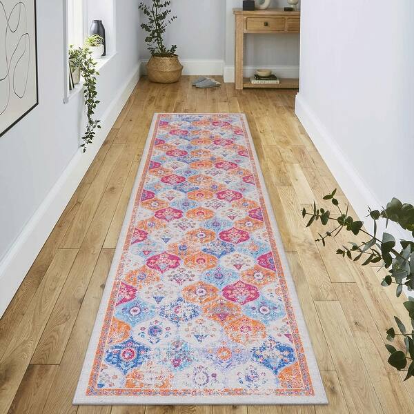 2'6''x10' Runner, Washable Rug, Low-Pile, Non-Slip, Non-Shedding ...