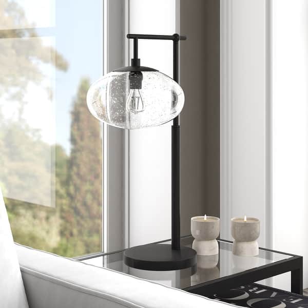 Blume 25" Tall Arc Table Lamp with Glass Shade - On Sale - Bed Bath ...