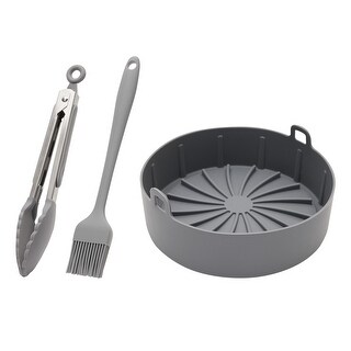 4-Piece Set Silicone Pot Basket with Handles, Brush, Tongs for Air ...