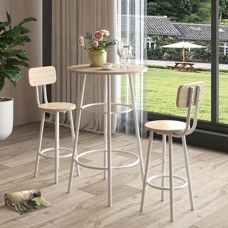 Compact 3-Piece Kitchen Dining Table and Chairs Set with 2 Foldable ...